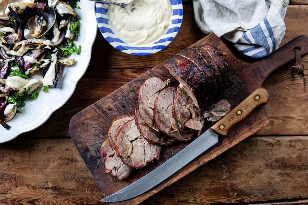 Rolled Lamb Breast Braised With Onions & Anchovies | Slow-Cooked Recipe