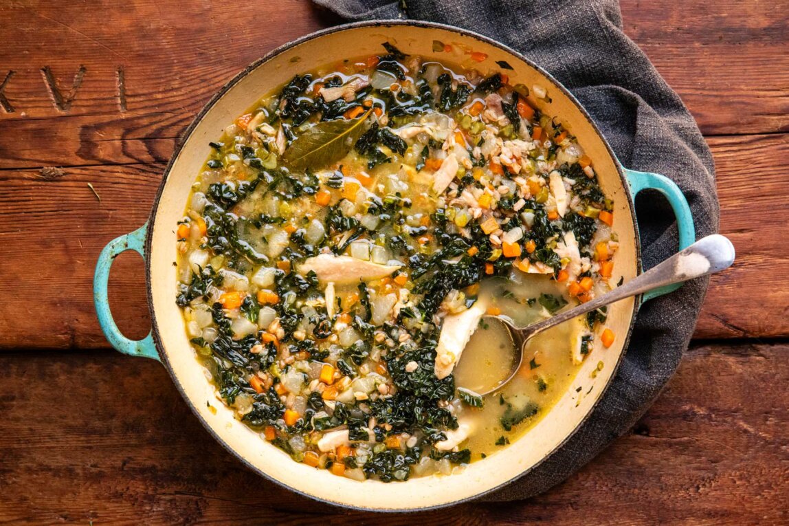 How To Make Chicken Broth | Nourishing Recipe With Cavolo Nero & Farro